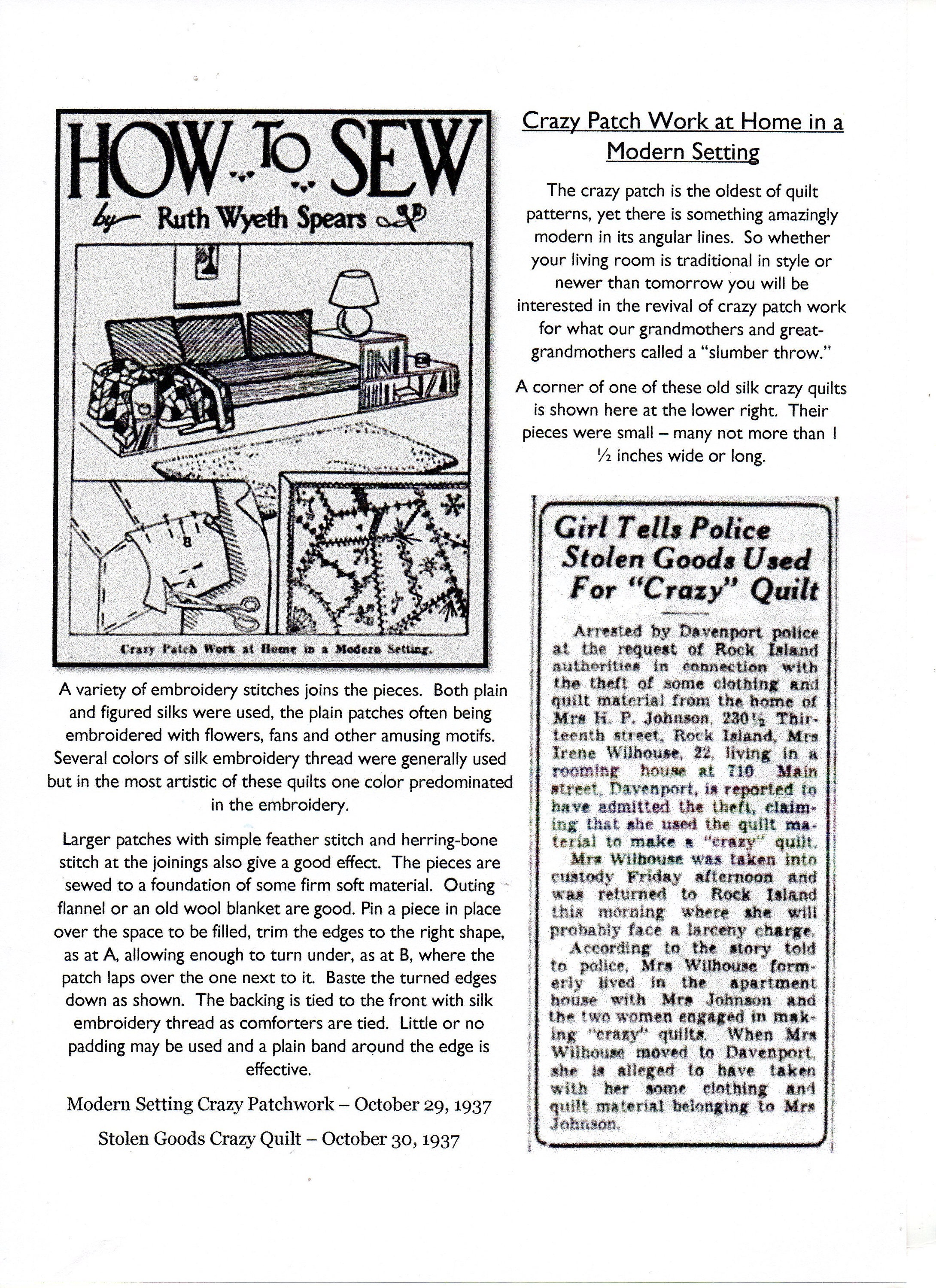 Quilter's Dozen ~ Patchwork Patterns and Newspaper Stories ~ Romance of ...