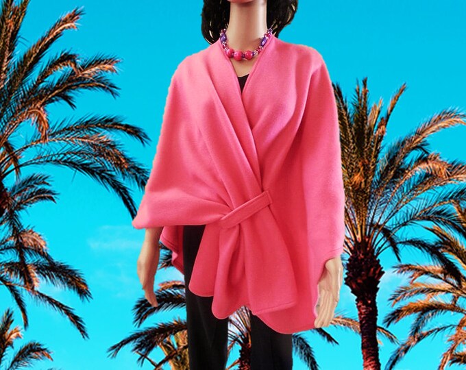 New Hot Pink Ruana Wrap/boho Kimono/poncho Shawl/women - Etsy