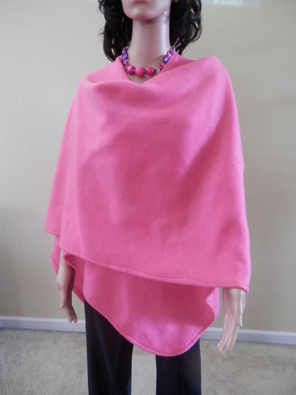New Pink Ruana Wrap/boho Kimono/poncho Shawl/women Cape/lightweight ...