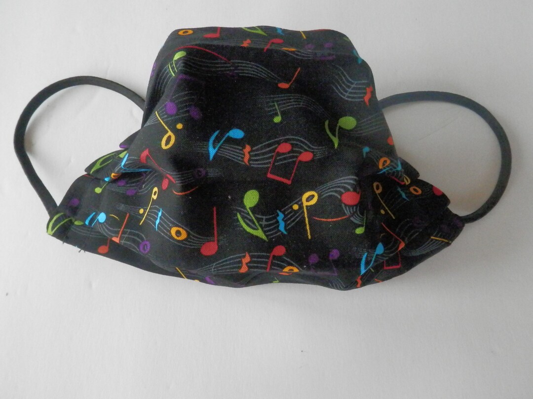 Adult Music Notes Rainbow Multicolor Cotton Face Mask Reusable ...