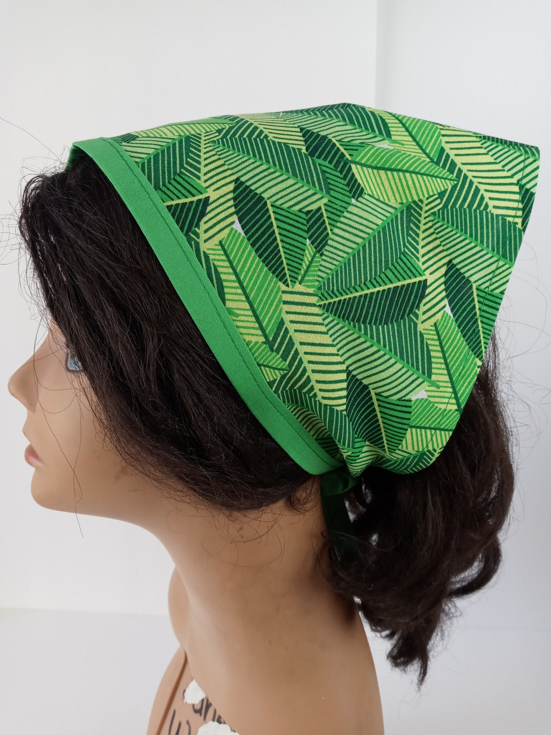 Head Scarf, Triangle Head Scarf, Vintage Look Scarf, Bandana Scarf ...