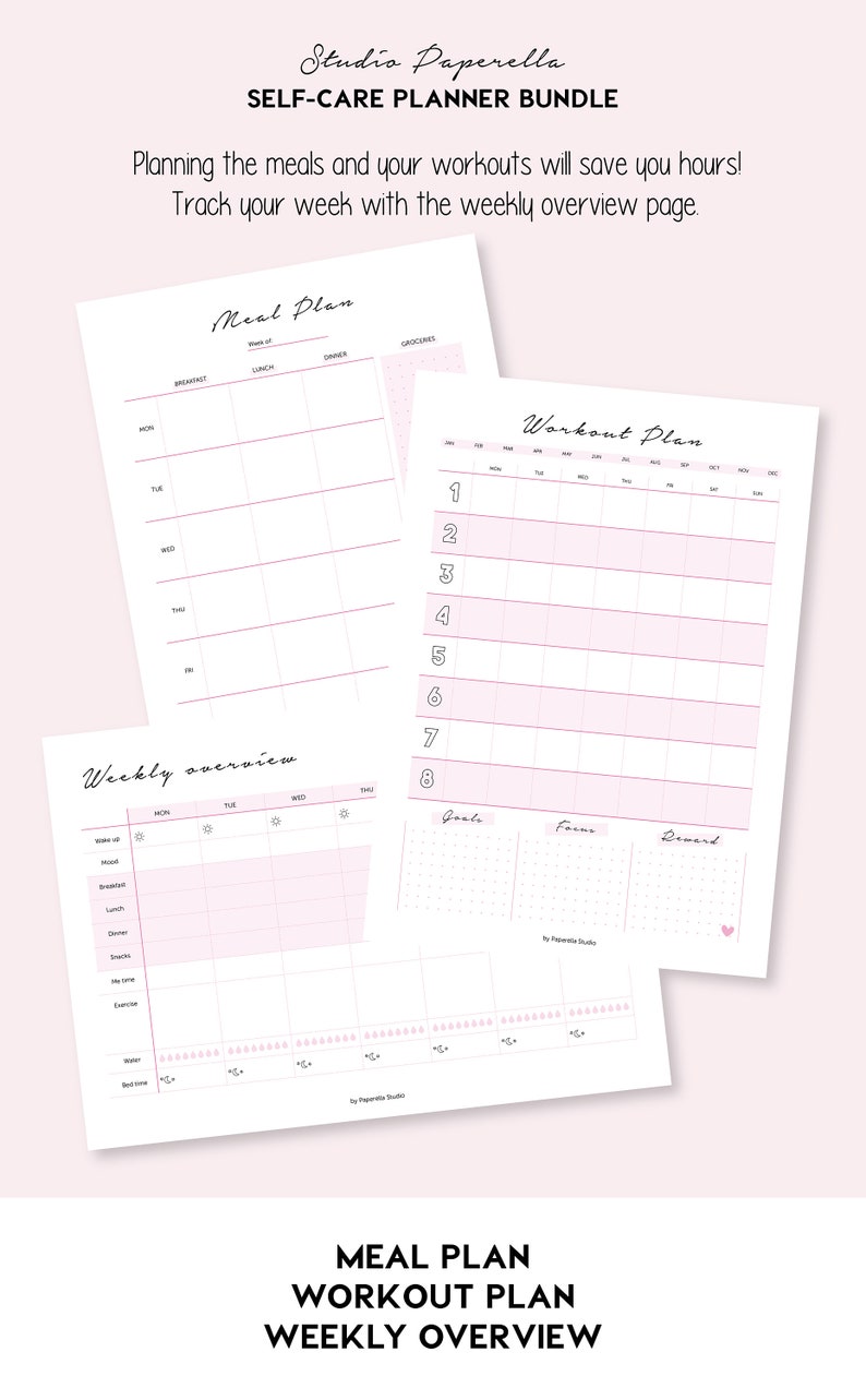 Wellness and Self Care Planner Bundle Digital Planner - Etsy