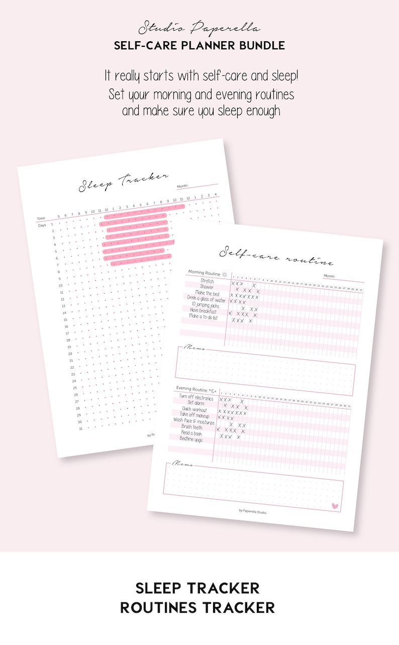 Wellness and Self Care Planner Bundle Digital Planner - Etsy