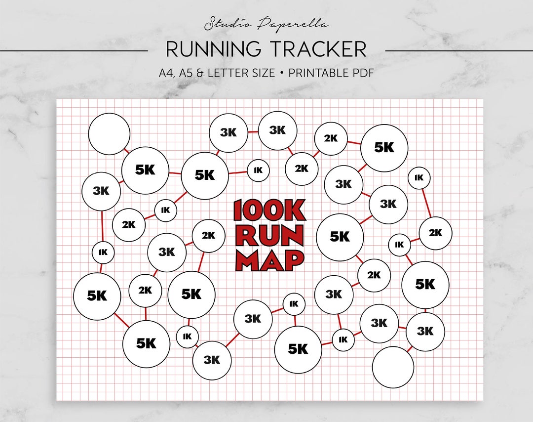 Printable Run Training Tracker, Running Journal, A4, A5, Letter Size ...