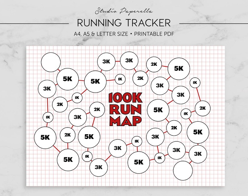 Printable Run Training Tracker, Running Journal, A4, A5, Letter Size ...