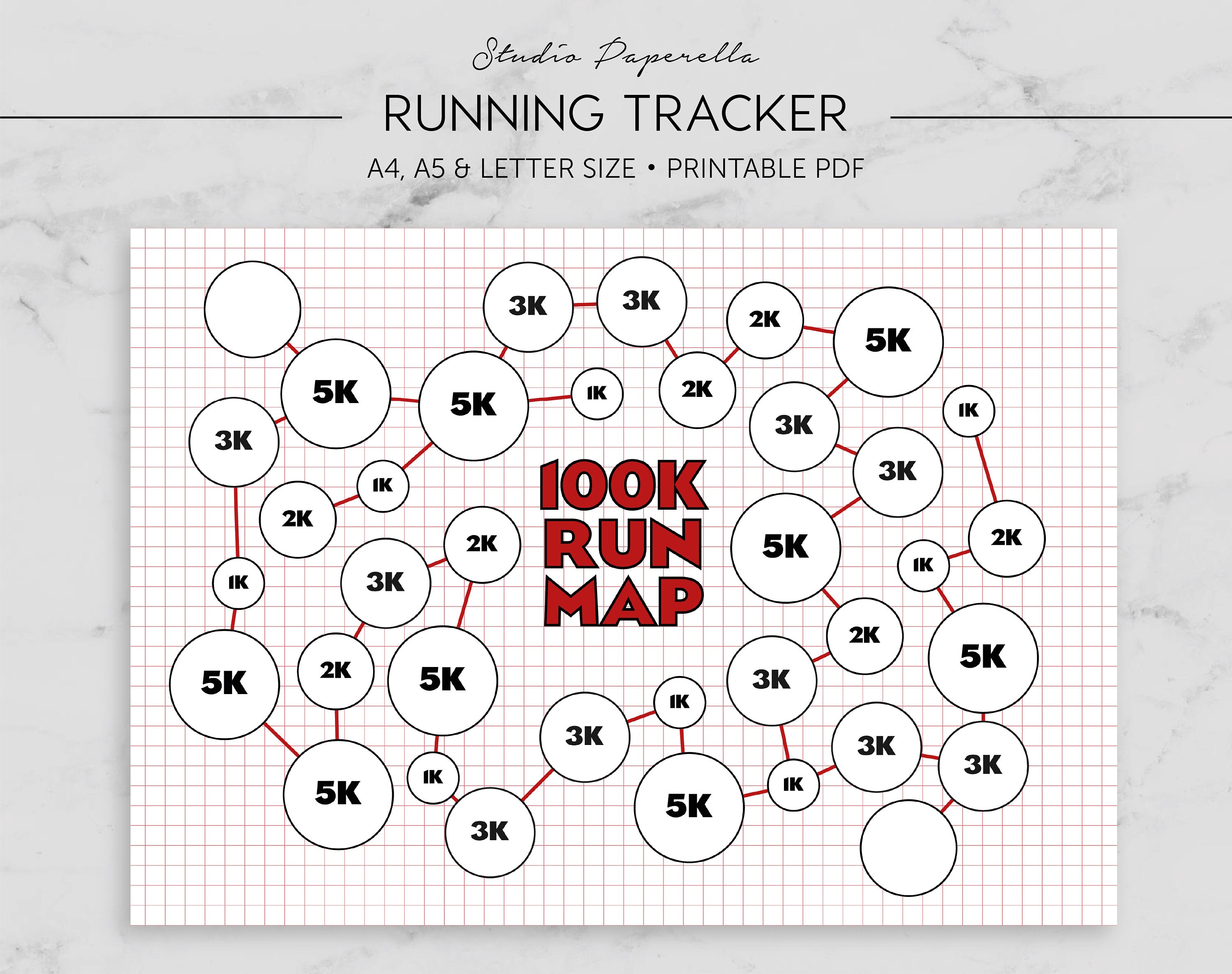 Printable Run Training Tracker, Running Journal, A4, A5, Letter Size ...
