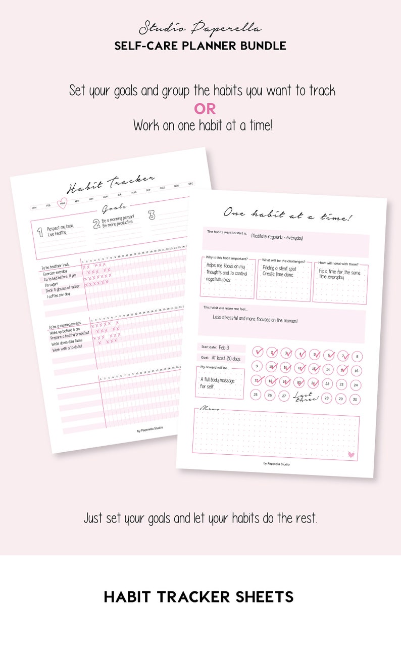Wellness and Self Care Planner Bundle Digital Planner - Etsy