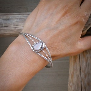 Native American Navajo Sterling Silver Leaf Mussel Shell Bracelet, Gift ...