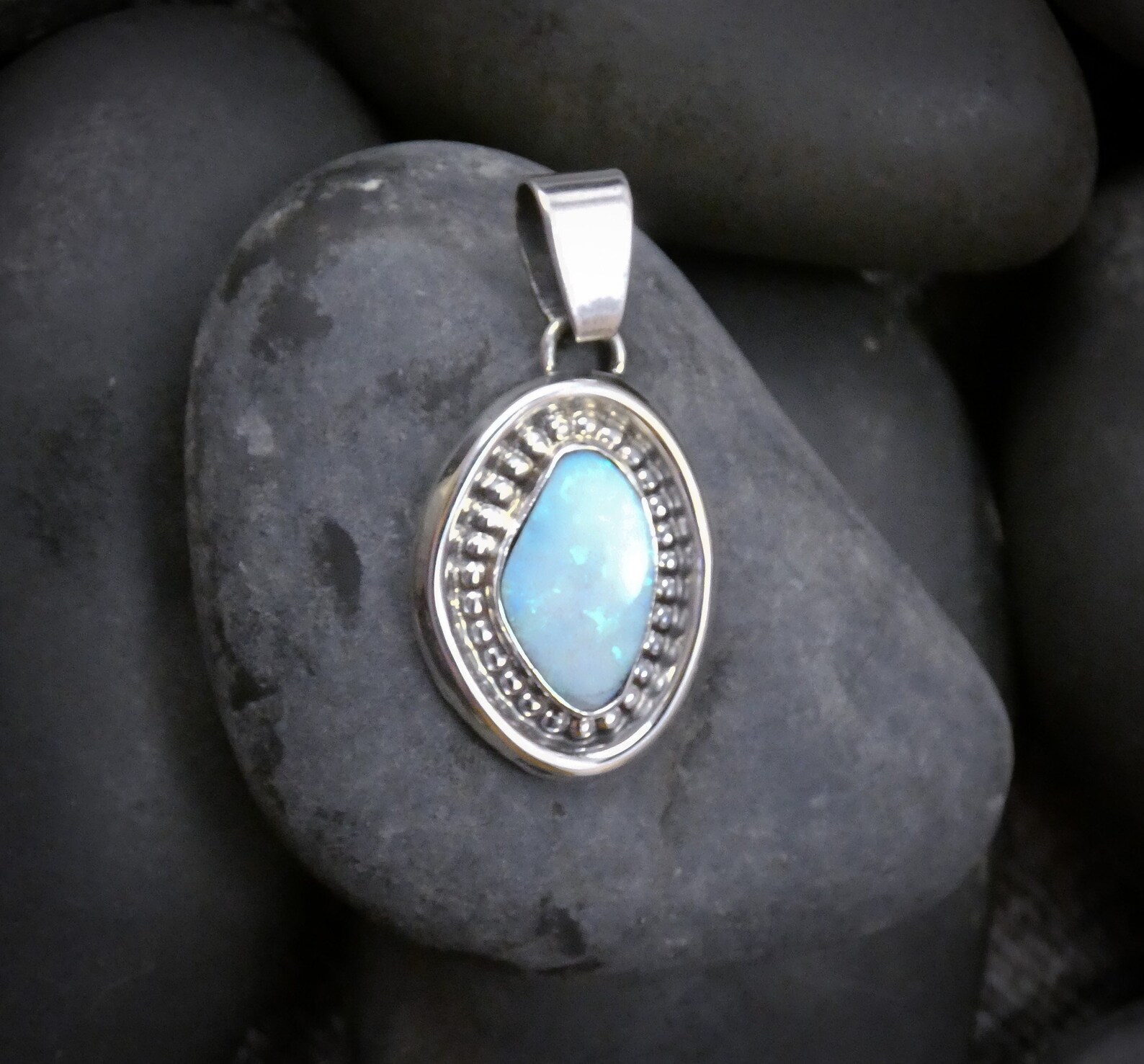 Native American Australian Boulder Opal Silver Pendant - Etsy