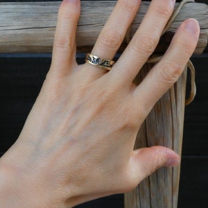 Native American Navajo 925 Sterling Silver 14K Gold Band Ring Sz 6 ...