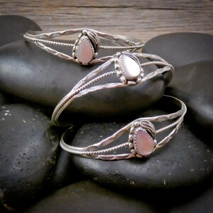 Native American Navajo Sterling Silver Leaf Mussel Shell Bracelet, Gift ...