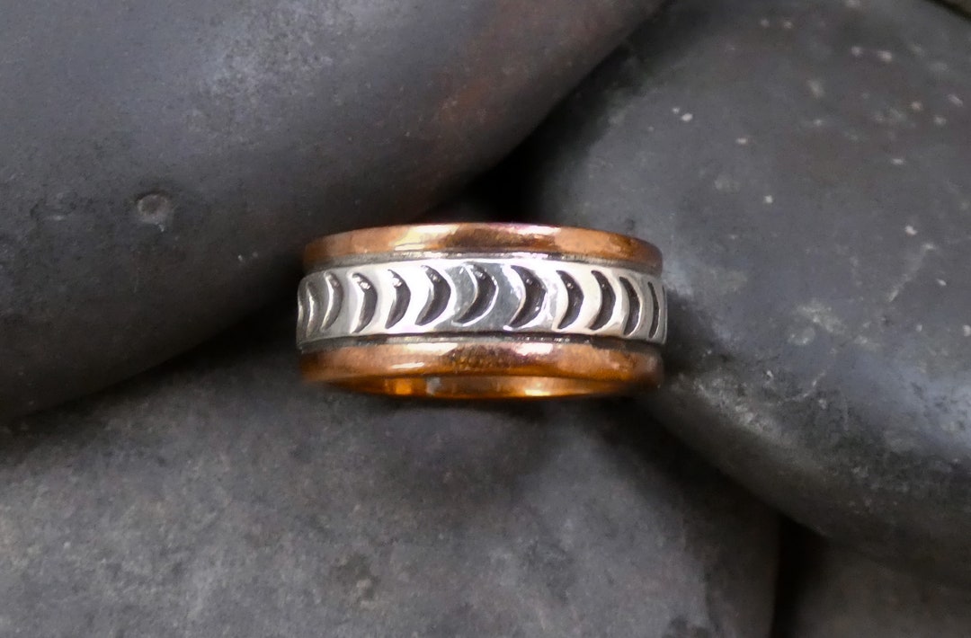 Native American Navajo Heavy Gauge Copper Silver Band Ring Size 6 ...