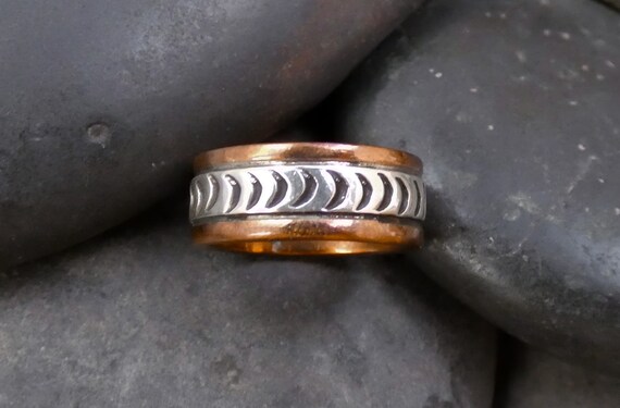 Native American Navajo Heavy Gauge Copper Silver Band… - Gem