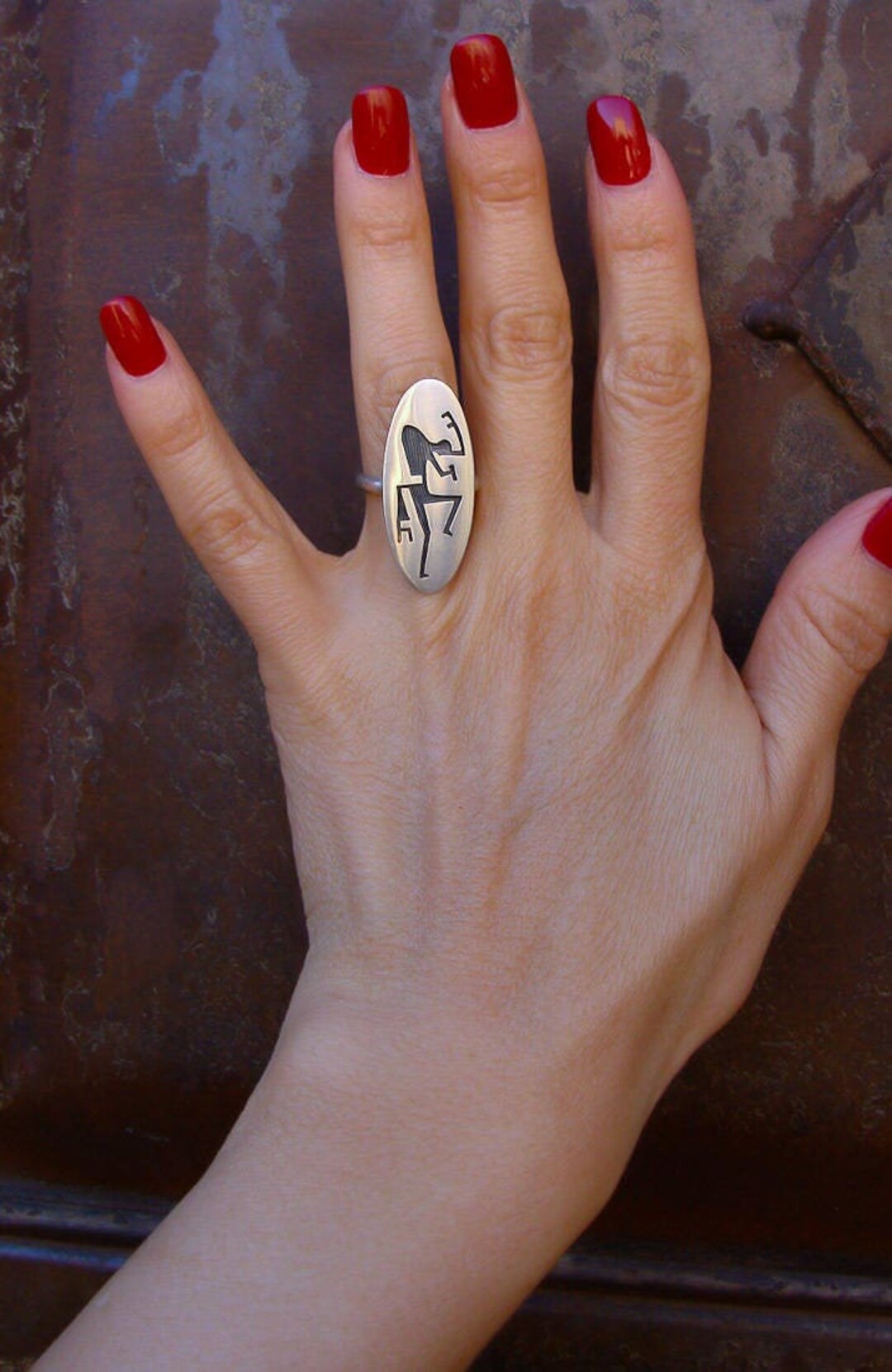 Native American Hopi Silver Kokopelli Ring Size 7 / Flute Player Ring ...