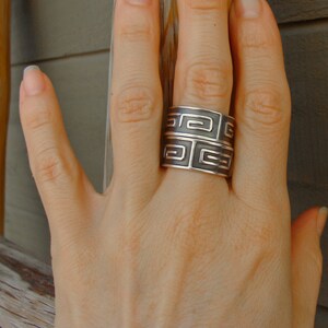 Sterling Silver Greek Key Wedding Band Ring, S - Etsy