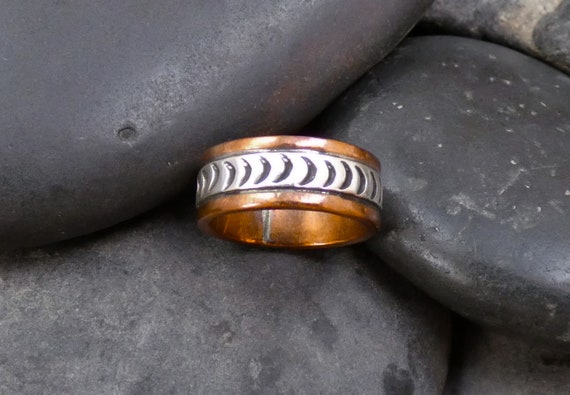Native American Navajo Heavy Gauge Copper Silver Band… - Gem