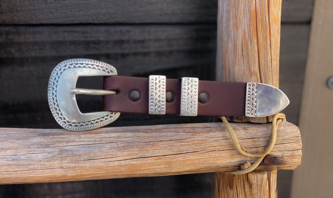 Sterling Silver Native American Navajo 4 Piece Ranger Buckle Set, Gift ...