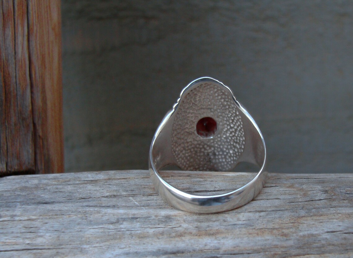 Vintage Handmade Sterling Silver Garnet Ring Size 6 January - Etsy