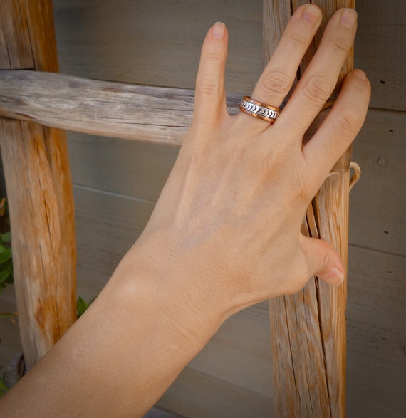 Native American Navajo Heavy Gauge Copper Silver Band… - Gem