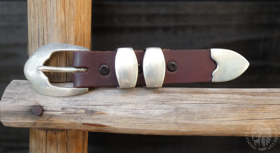 Plain Silver Native American Navajo 4 Piece Ranger Buckle Set, Heavy ...