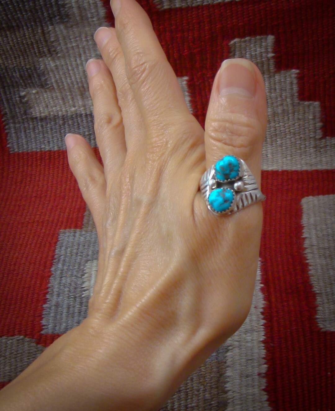 Native American Navajo Sterling Silver Men's Turquoise Ring, Unisex ...