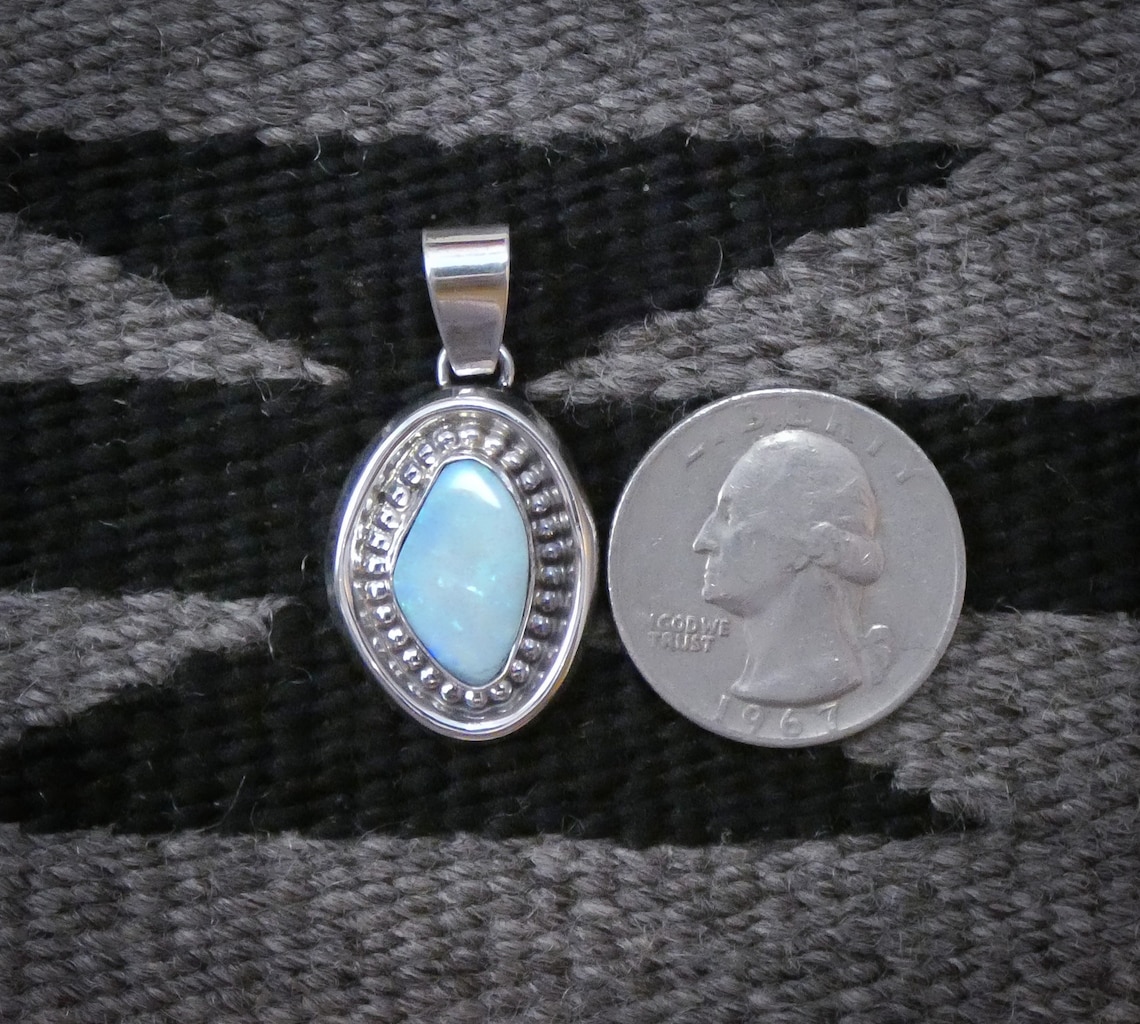 Native American Australian Boulder Opal Silver Pendant - Etsy