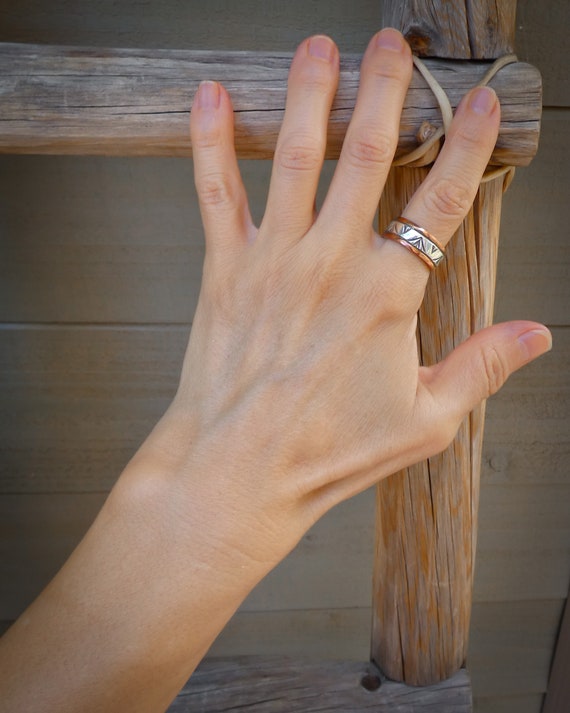 Native American Navajo Heavy Gauge Copper Silver Band… - Gem