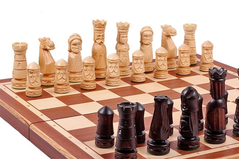 Brand New Luxury Hand Carved Wooden Chess Set - Etsy
