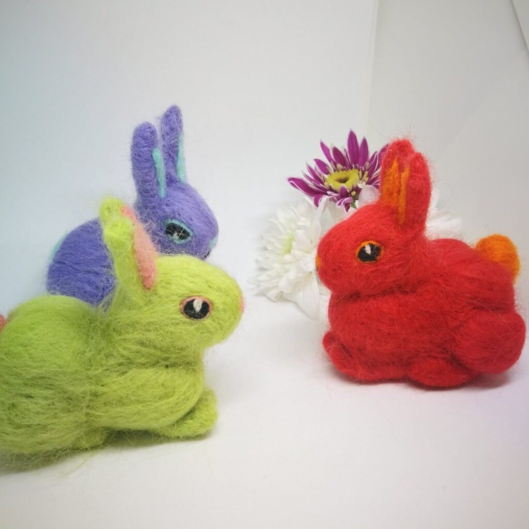 Needle Felting Kit - Rabbits - Bright Colours - Etsy