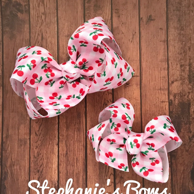 Cherry Hair Bow - Etsy