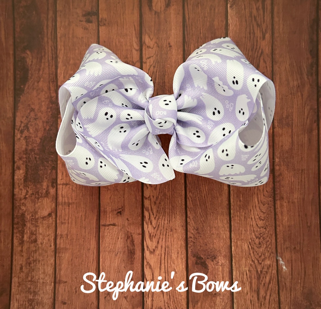 Purple Halloween Ghosts Hairbow, Purple Halloween Bow, Lavender Halloween Bow, Fall Hairbow ...