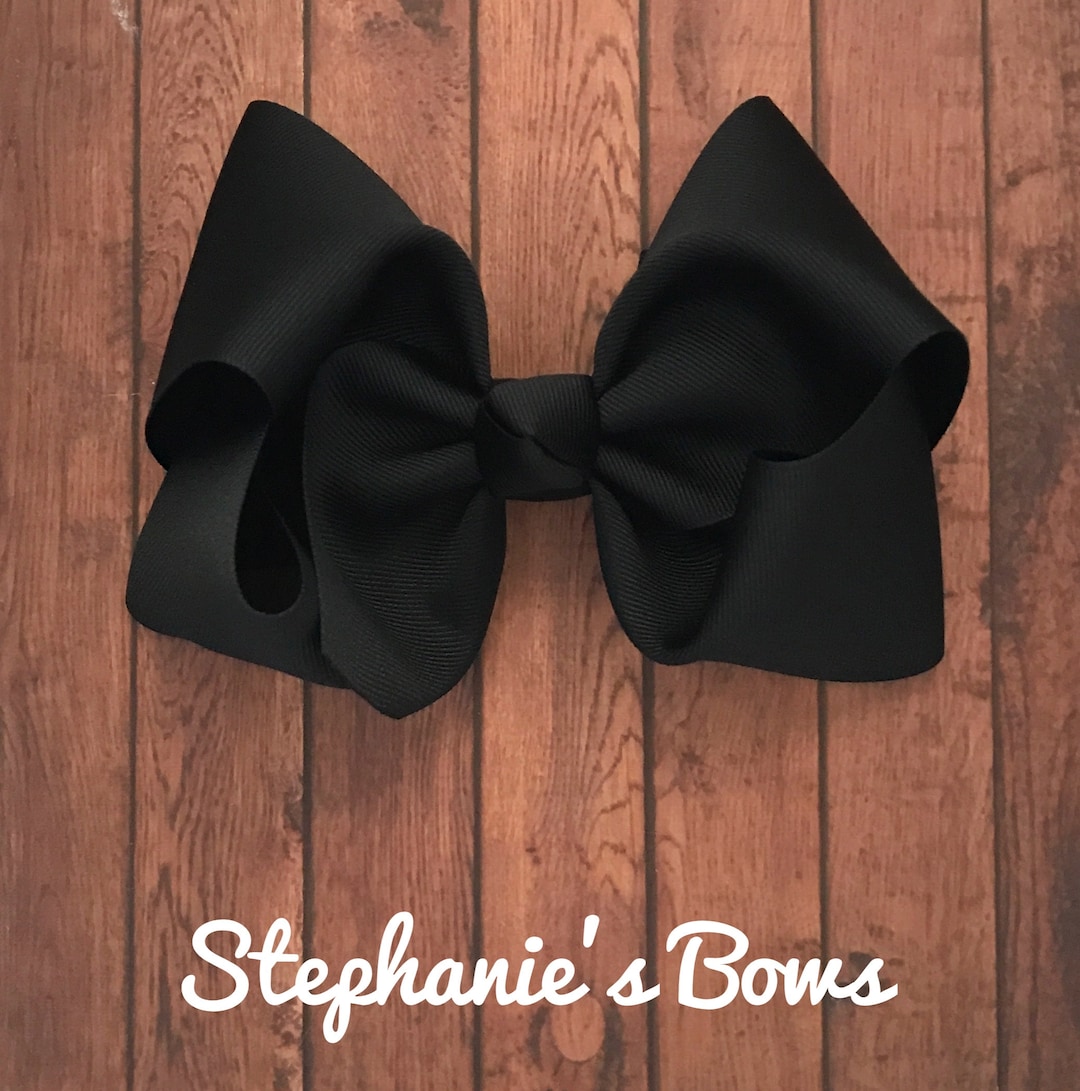 Black Bow, Boutique Bow, Big Black Bow, Black Grosgrain Bow, Black ...