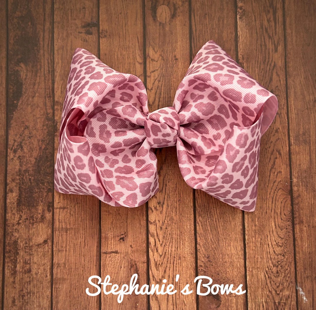 Leopard Hairbow, , Pink Leopard Bow, Boutique Bow - Etsy