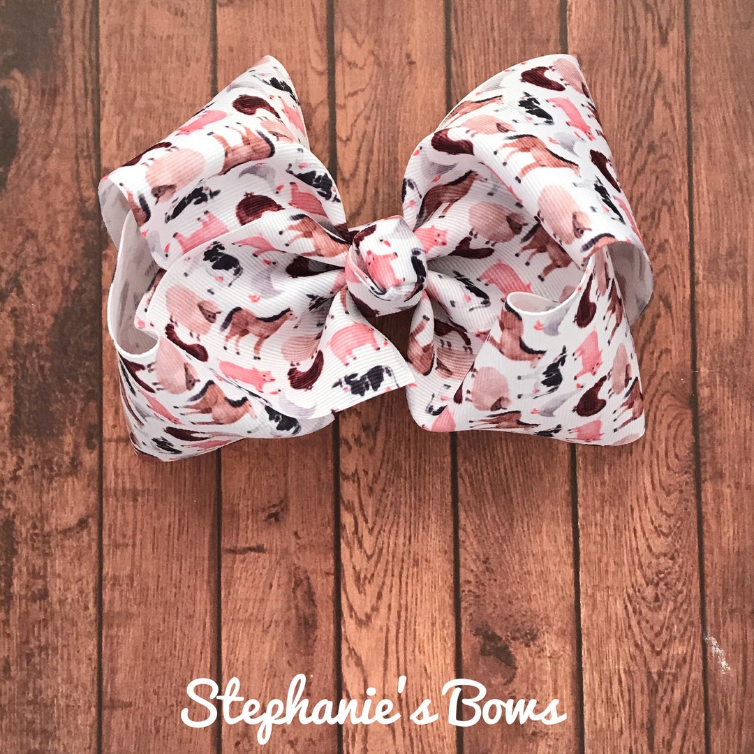 Farm Animals Hairbow, Boutique Bow, Rodeo Bow - Etsy