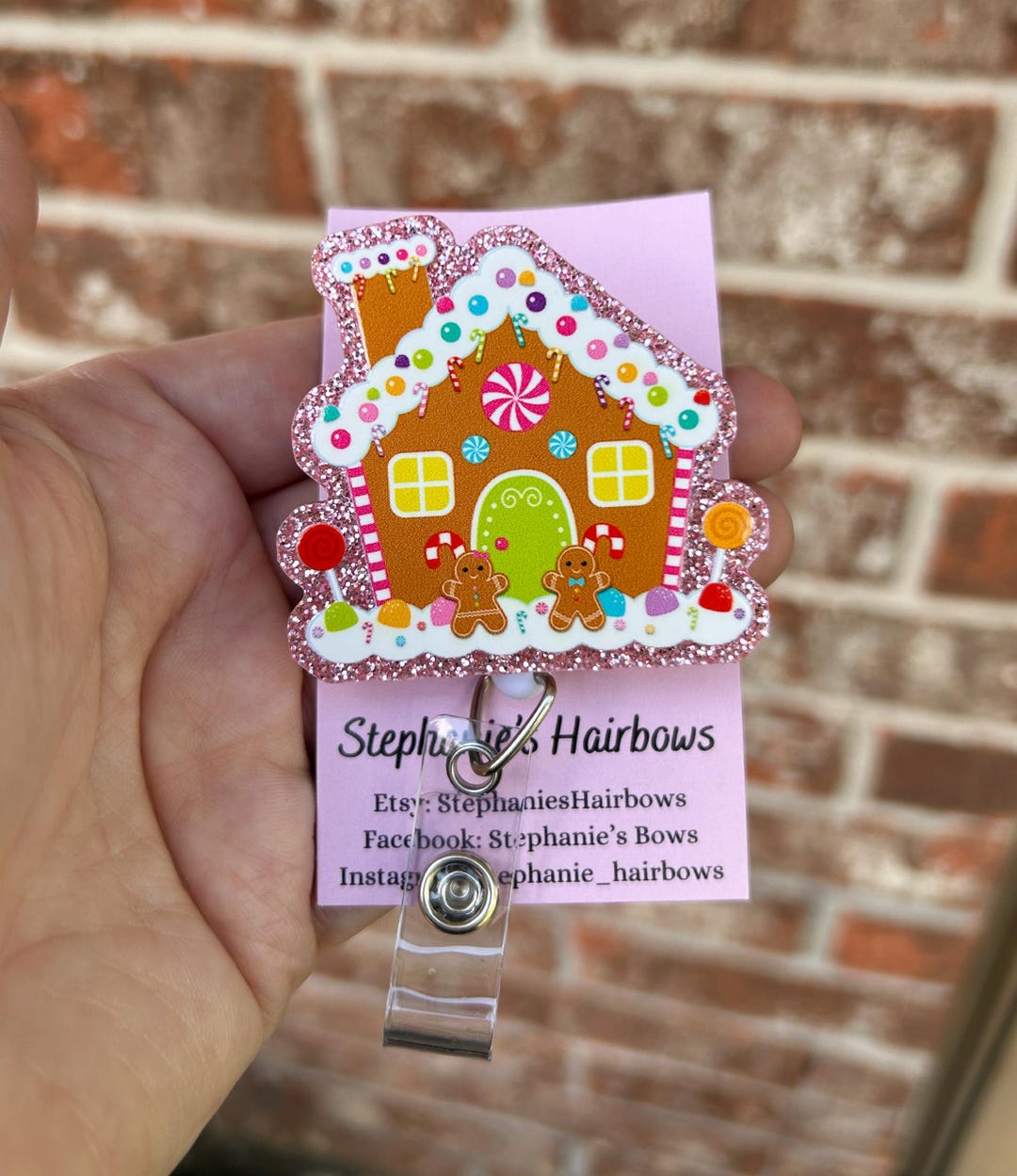 Gingerbread House Badge Reel, Christmas Badge Reel, Christmas Id Badge ...