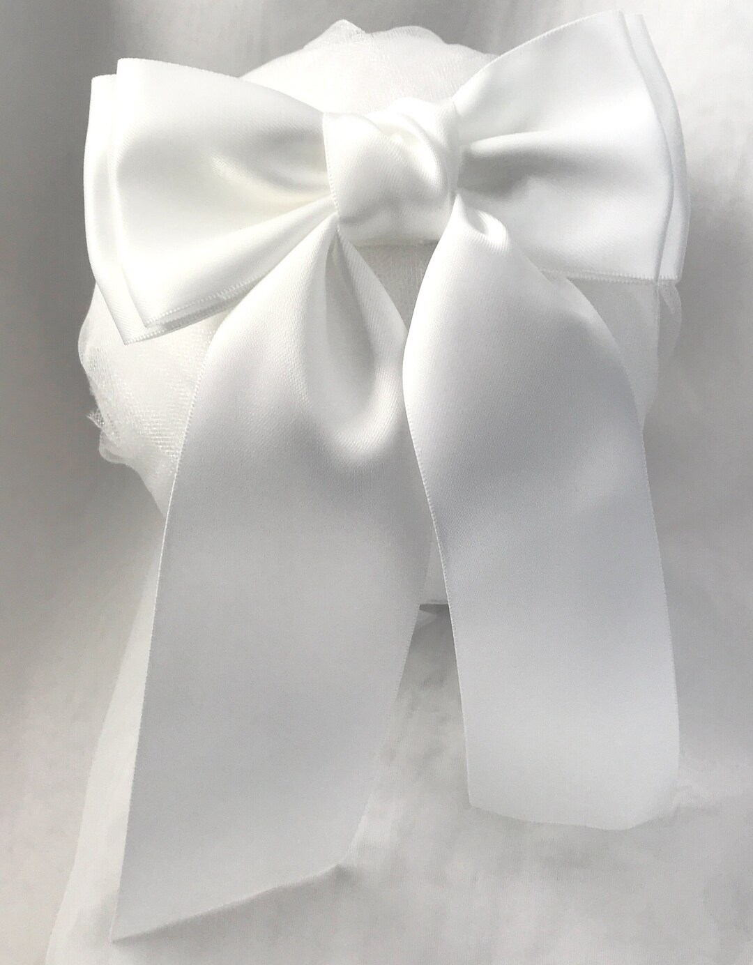 Long Tail Bow, White Bow, Satin Bow, Boutique Bow, Hairbow, Coquette ...