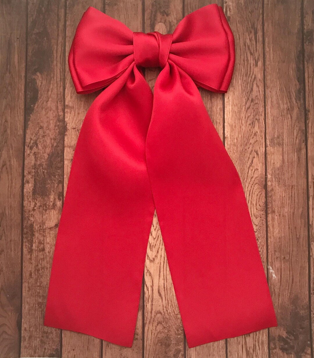 Long Tail Bow, Red Bow, Red Satin Bow, Boutique Bow, Hairbow, Coquette ...