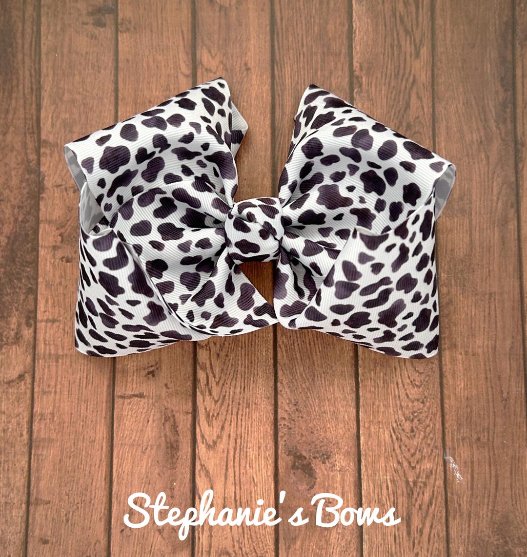 Cow Bow, Cow Print Bow, Cow Print Hairbow, Rodeo Bow, Farm Bow - Etsy
