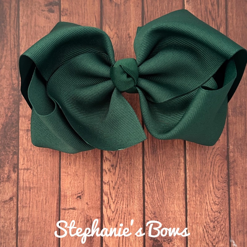 Dark Green Hair Bow Big - Etsy