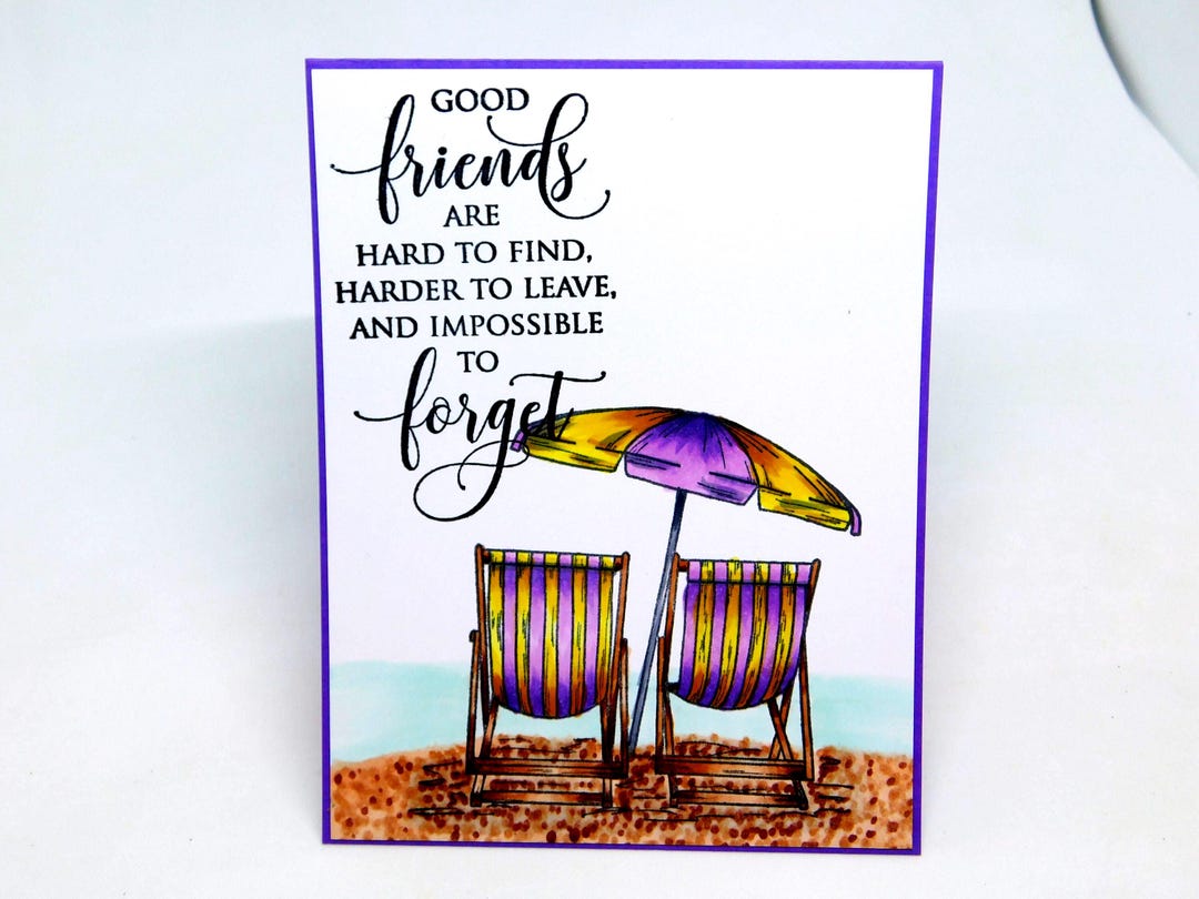 Friendship Card. Beach Scene. Good Friends Are Hard to Find, Harder to ...