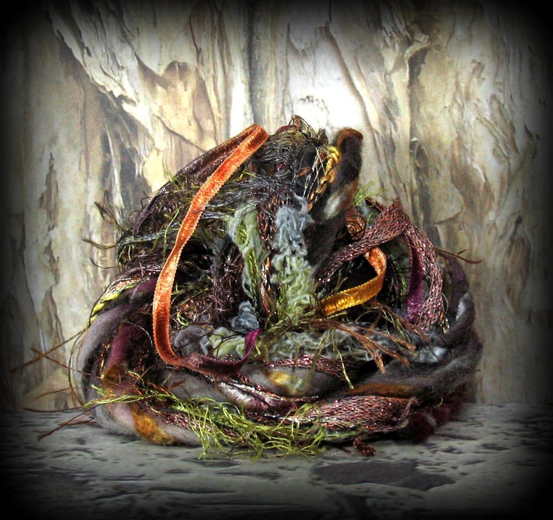 Dryad Fantasy Elements 12yd 6x2 Fiber Art Yarn Bundle . Bronze Moss ...