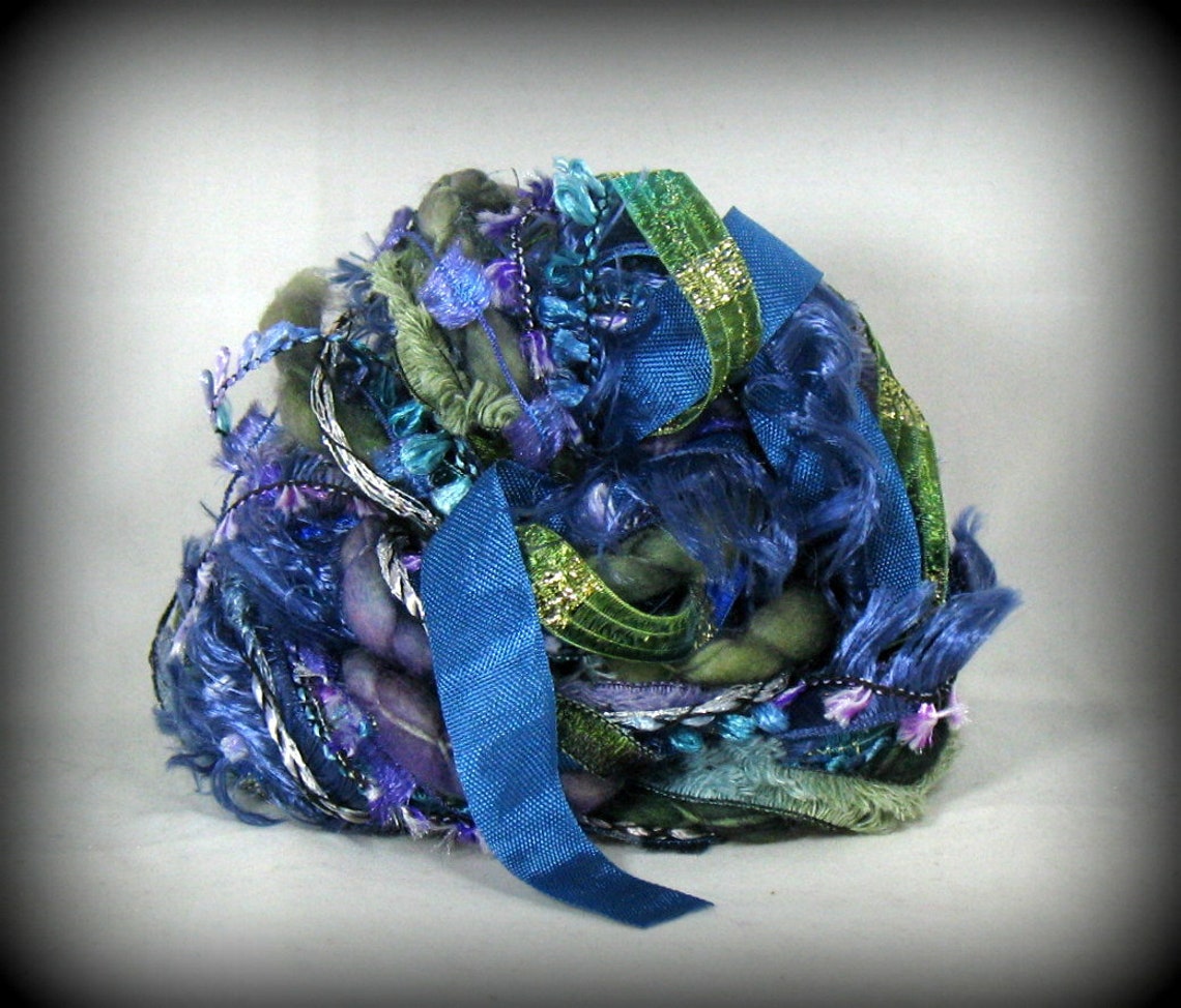 Stained Glass Elements 9x2 18yd . Art Yarn Fiber Bundle . Teal - Etsy