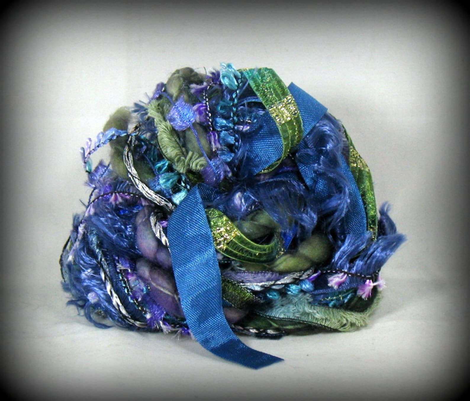 Stained Glass Elements 9x2 18yd . Art Yarn Fiber Bundle . Teal - Etsy