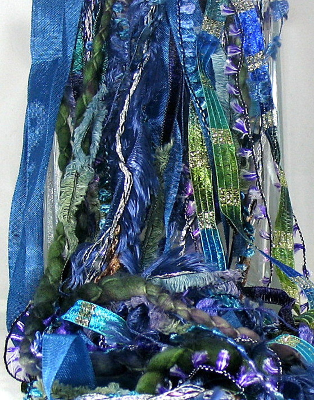 Stained Glass Elements 9x2 18yd . Art Yarn Fiber Bundle . Teal - Etsy