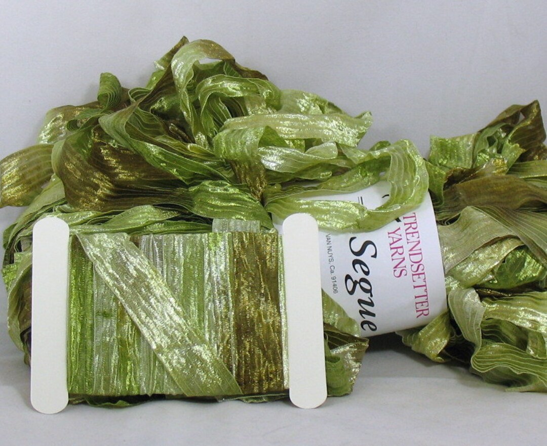 5 Yards Trendsetter Segue Ribbon Yarn 15 . Mossy Pine . Gift Wrap Tags ...