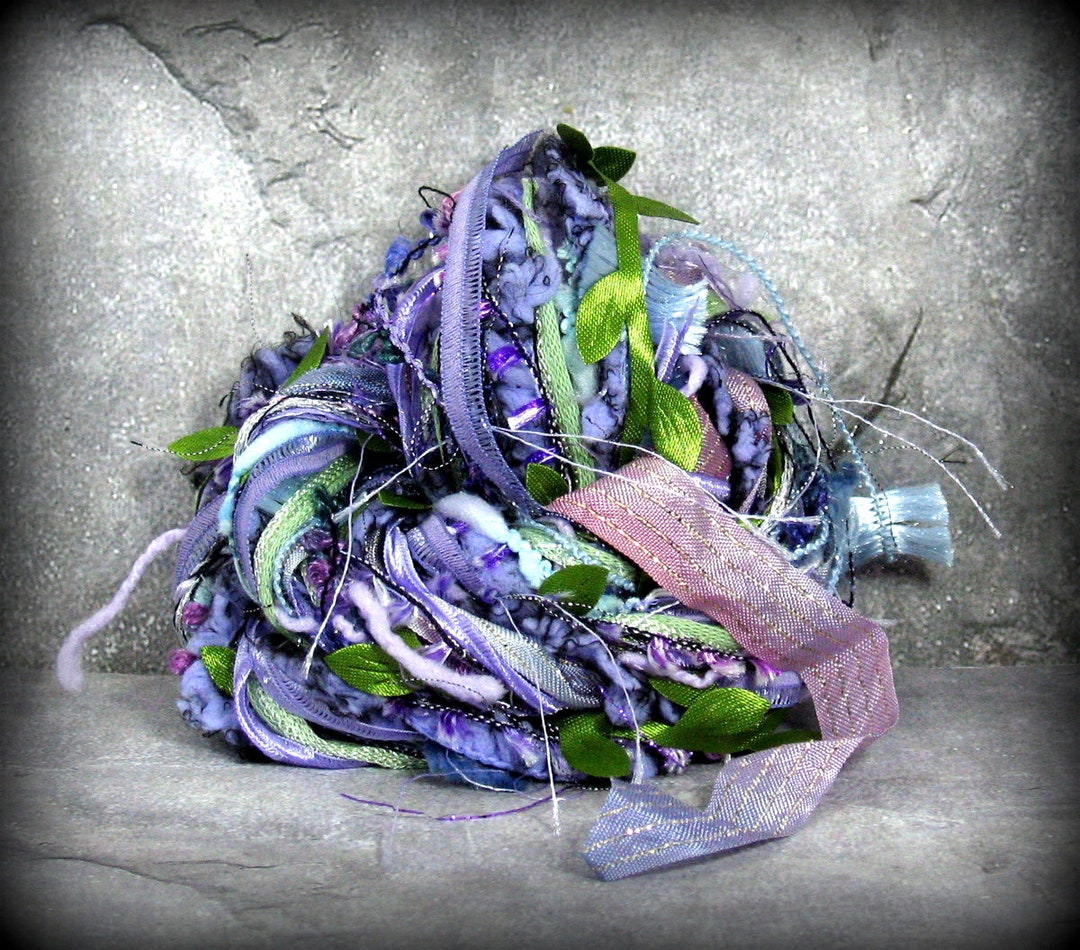 Hyacinth Elements 13x226yd . Fiber Art Yarn Bundle . Painted Ribbon ...