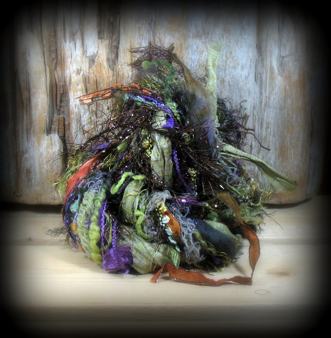 Mystic Hollow Fantasy Fiber Elements 26yd Art Yarn Bundle . Mixed Media ...