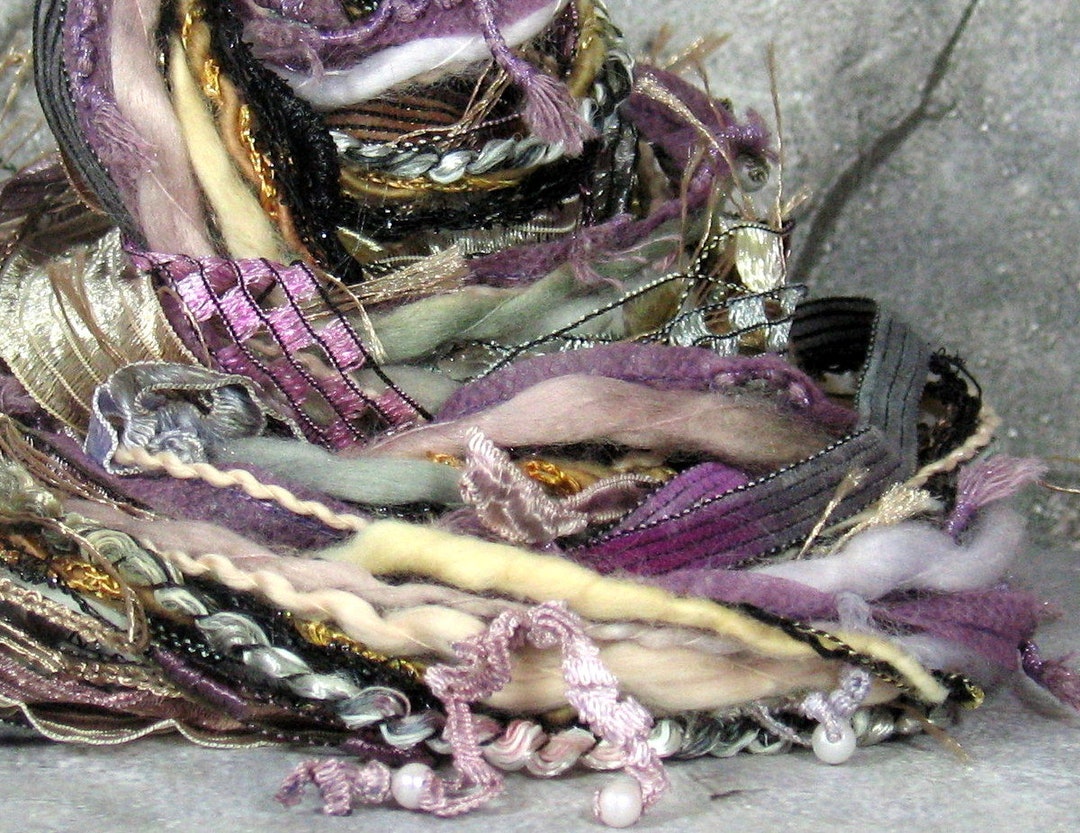 The Bistro Elements 9x2 18yds Fiber Art Yarn Bundle . Plum Blush Raisin ...