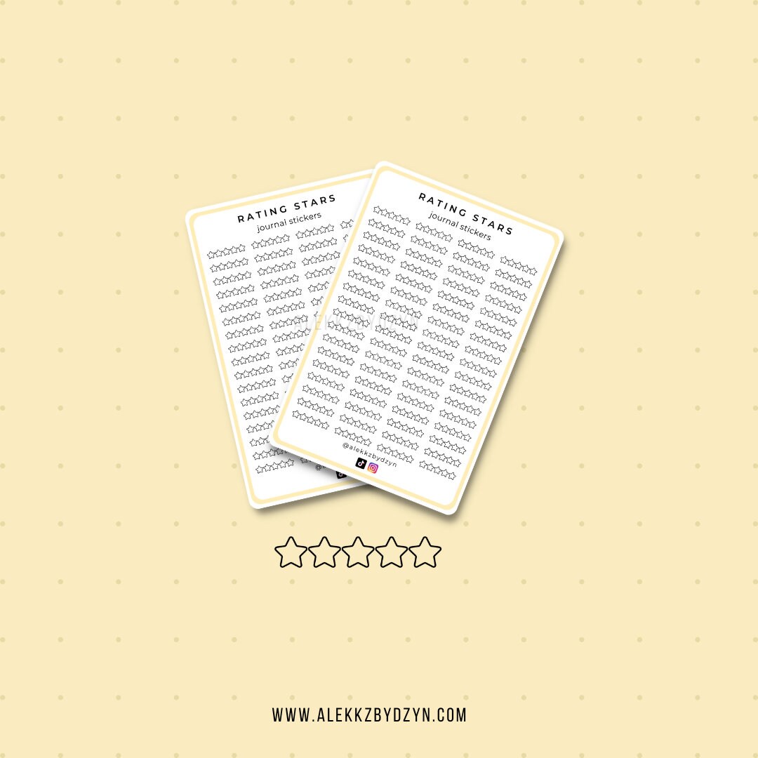Blank Rating Stars BUJO Journal Stickers Coloring Sheet Star Ratings ...