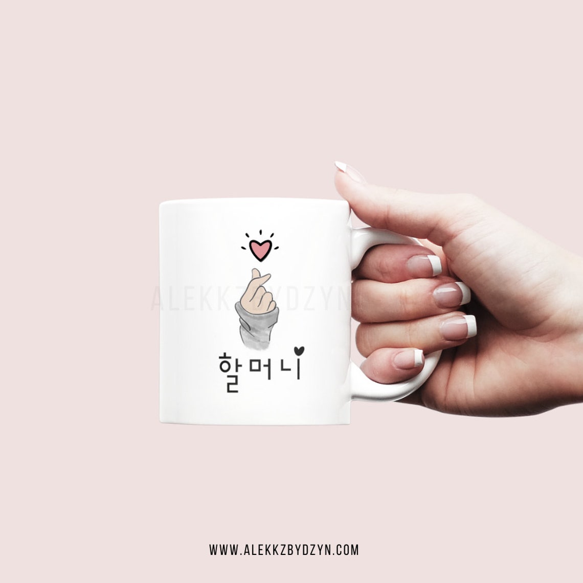 Korean Halmoni Mug Korean Finger Heart Korean Grandma Mug Korean ...